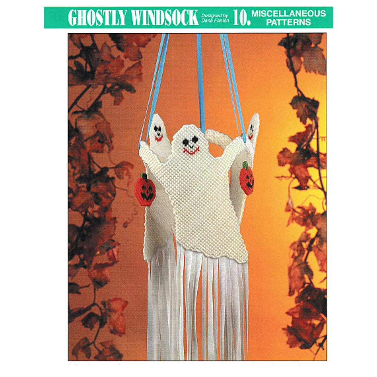 Ghostly Windsock Vintage Halloween Plastic Canvas Needlecraft Pattern ...