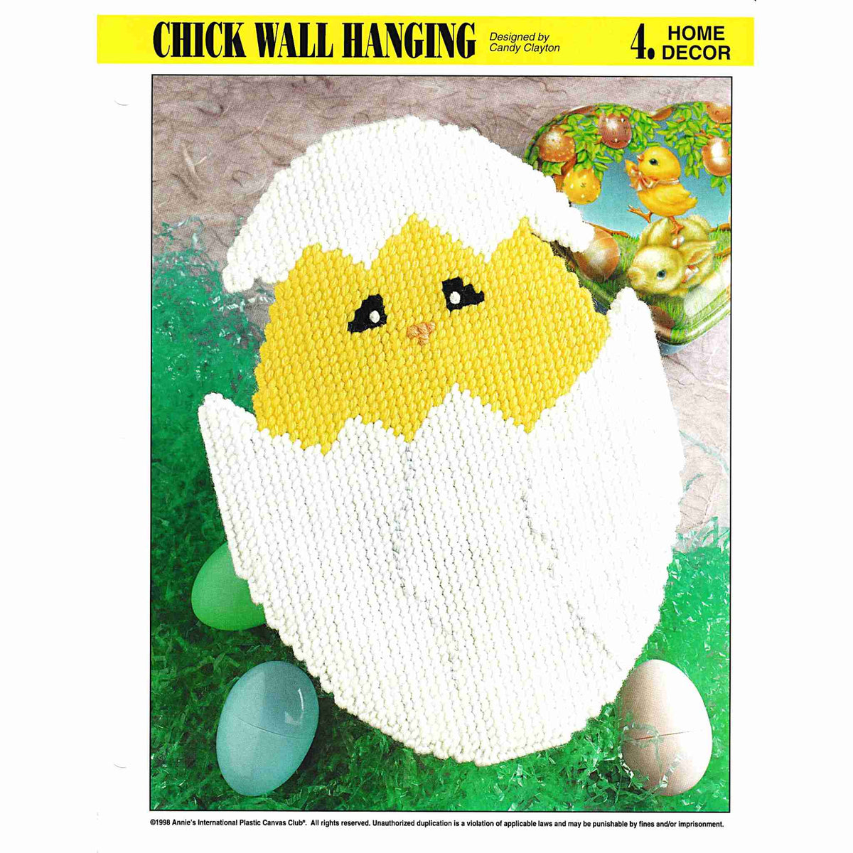 Easter Chick Wall Hanging Plastic Canvas Needlepoint Pattern – Cardinal ...