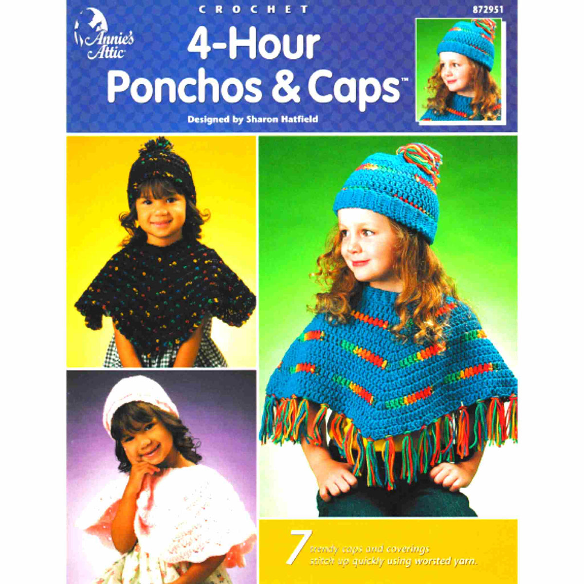 4-Hour Kids Ponchos & Caps Vintage Crochet Pattern – Cardinal House ...