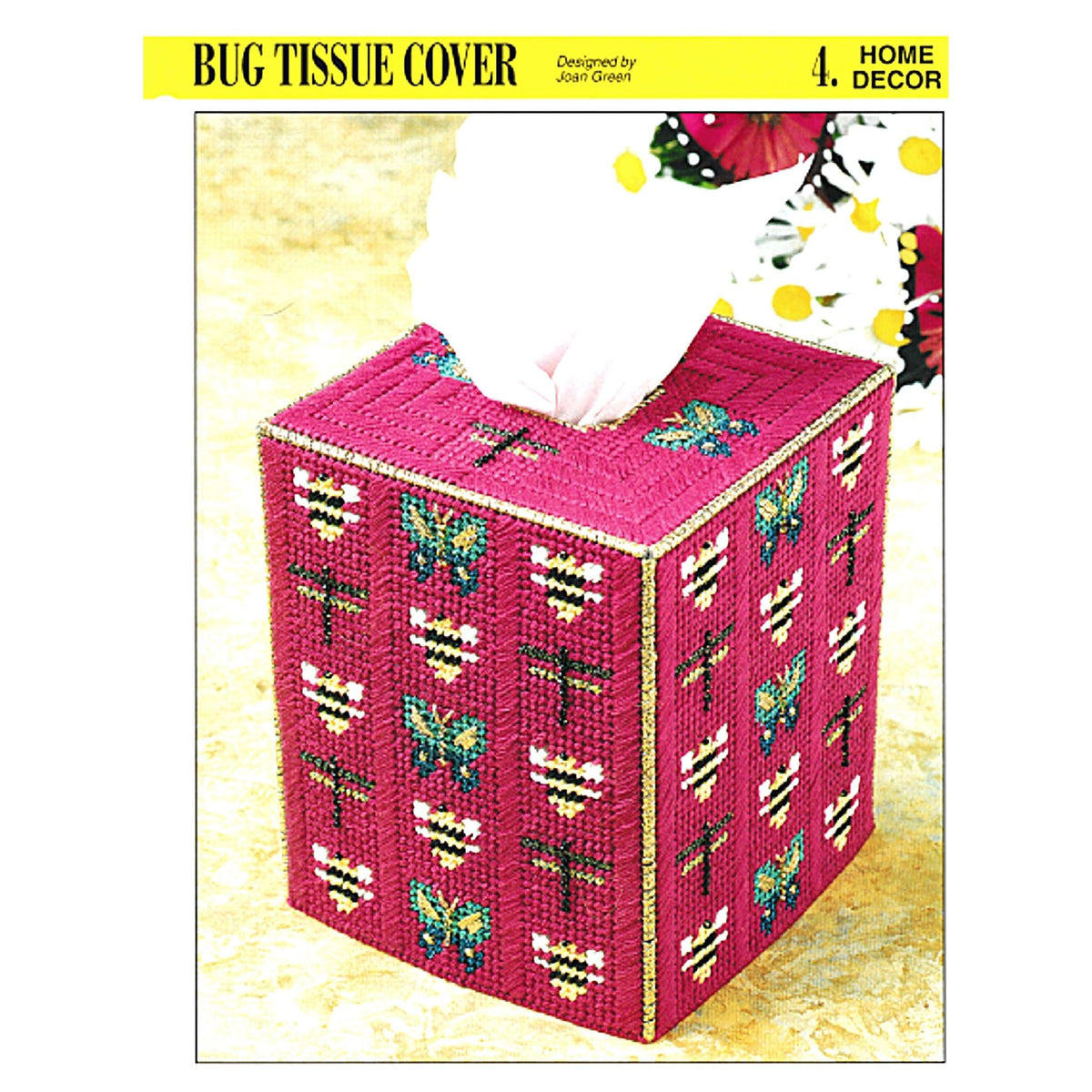 Bug Tissue Box Cover Plastic Canvas Needlecraft Pattern with ...