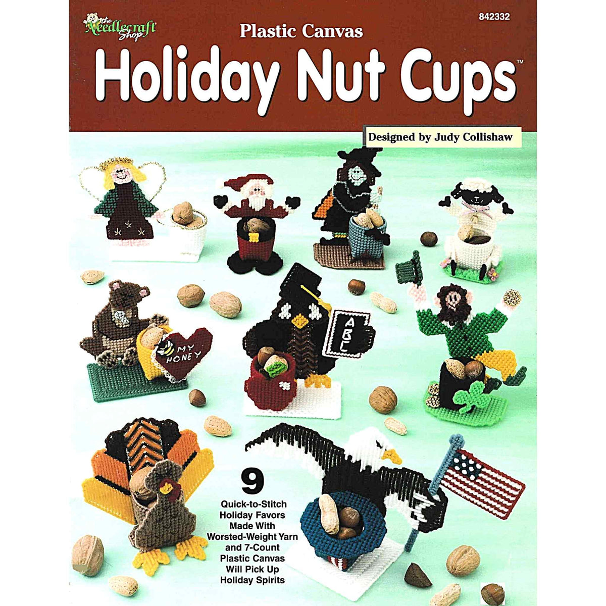 Holiday Nut Cups Vintage Plastic Canvas Pattern Needlepoint Embroidery ...